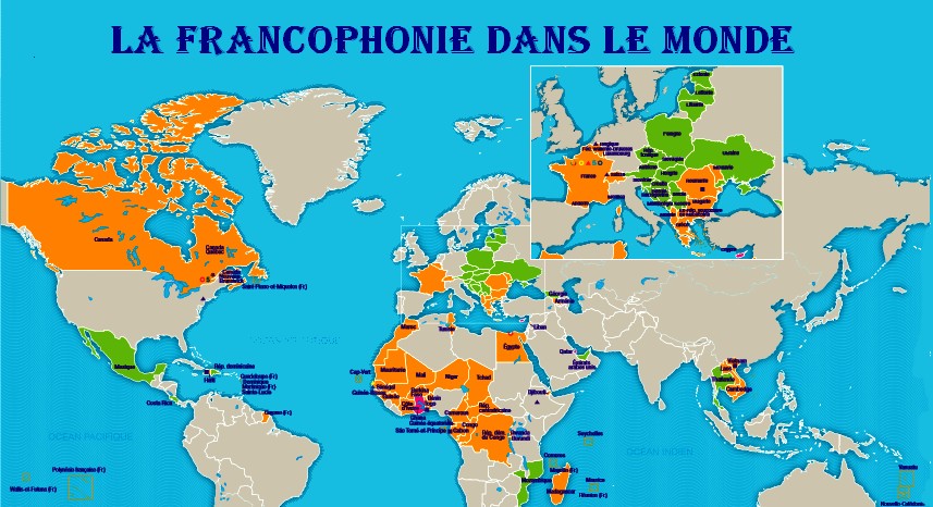 Carte de la Francophonie 2015 | Union Internationale des Radioamateurs ...